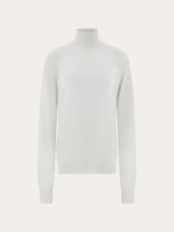 FERRAGAMO Ribbed Virgin Wool Turtleneck