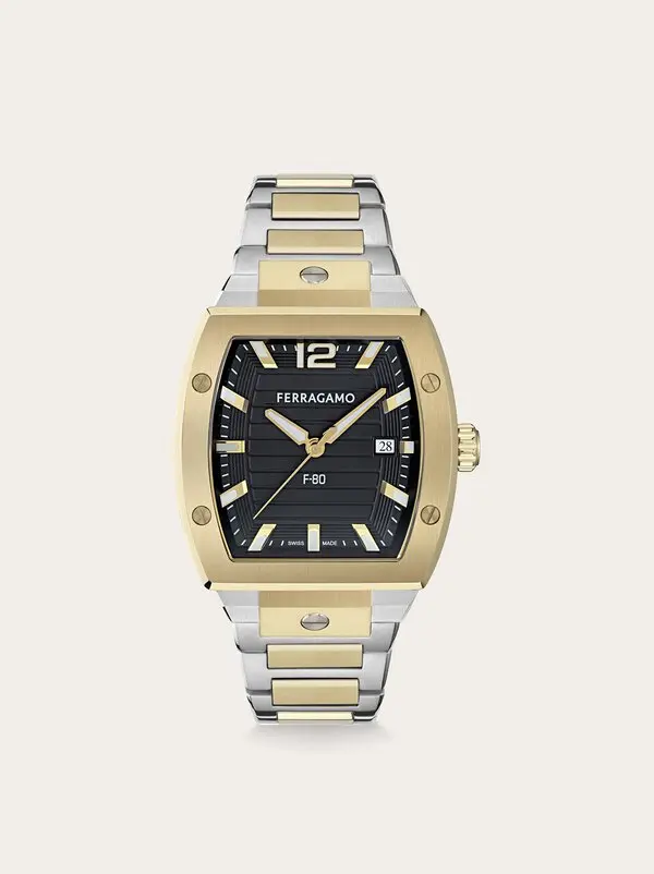 FERRAGAMO F-80 Tonneau 3h Watch - Black