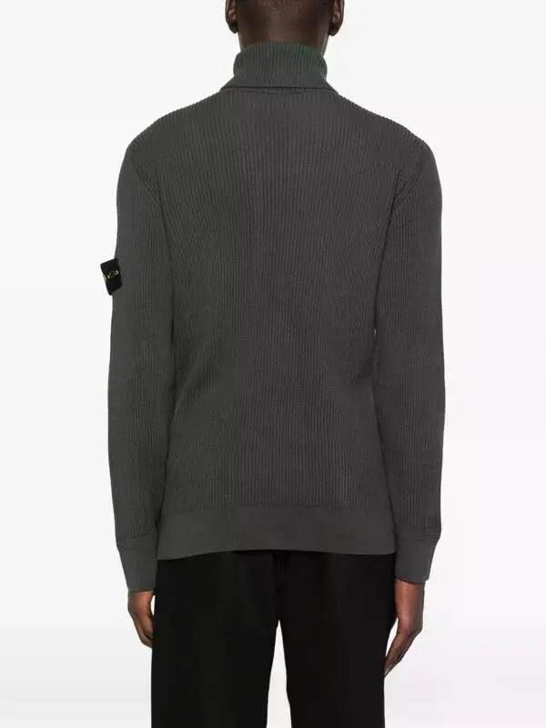 Stone Island Ribbed Turtleneck Wool Sweater