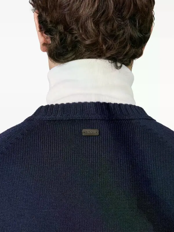 TOD'S Crew-neck Wool Sweater - Blue
