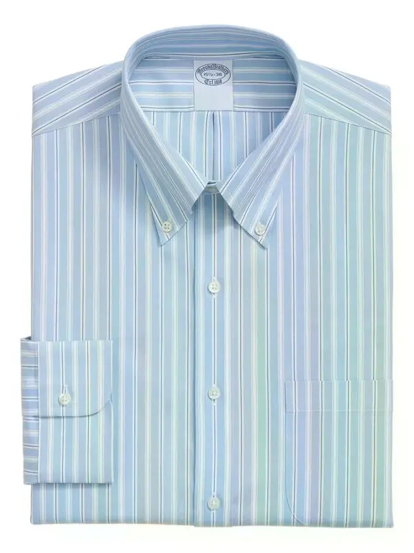 Brooks Brothers Pinpoint Striped Shirt - Blue