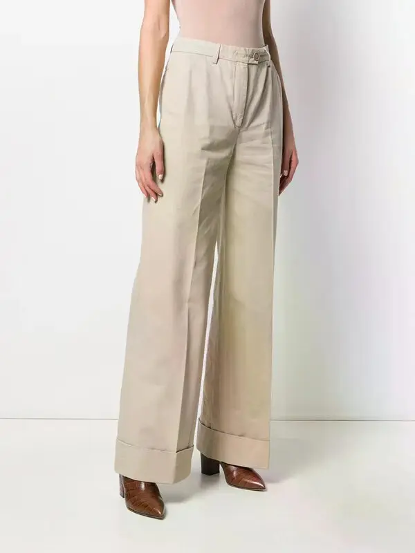 Aspesi High-waisted Flared Leg Trousers