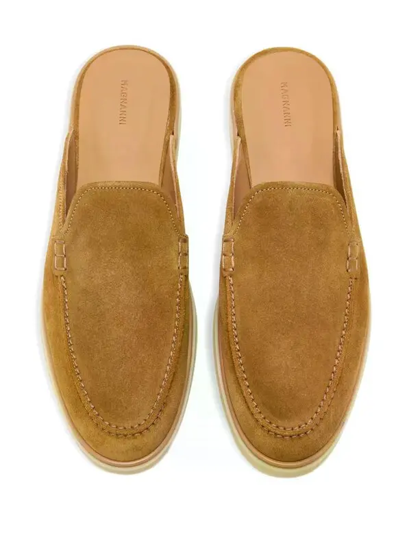 Magnanni Sofia Suede Leather Loafers - Neutrals