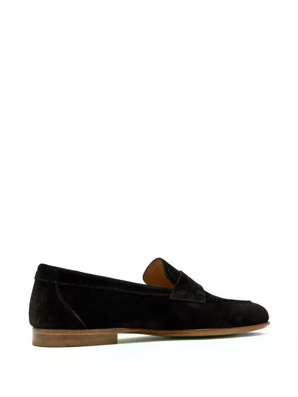 Magnanni Suede Penny Loafers - Black