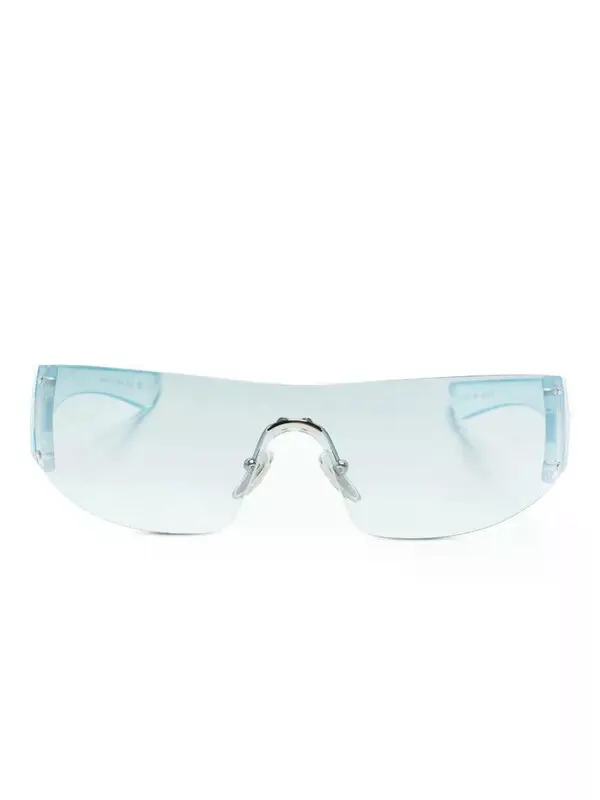 Gucci Crystal-embellished Shield Sunglasses - Blue