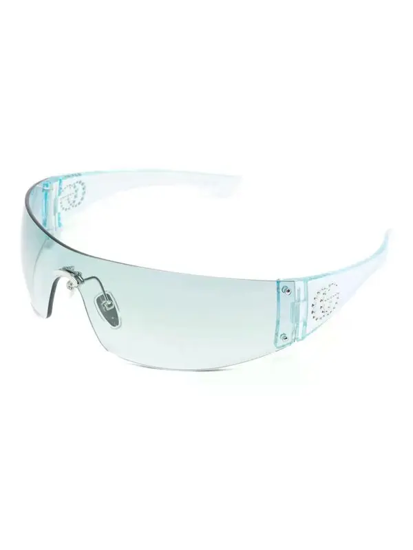 Gucci Crystal-embellished Shield Sunglasses