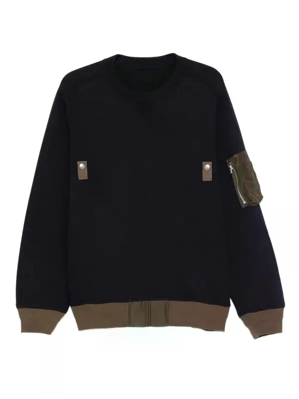 Sacai Paneled Zip-fastening Sweater