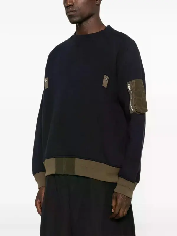 Sacai Paneled Zip-fastening Sweater