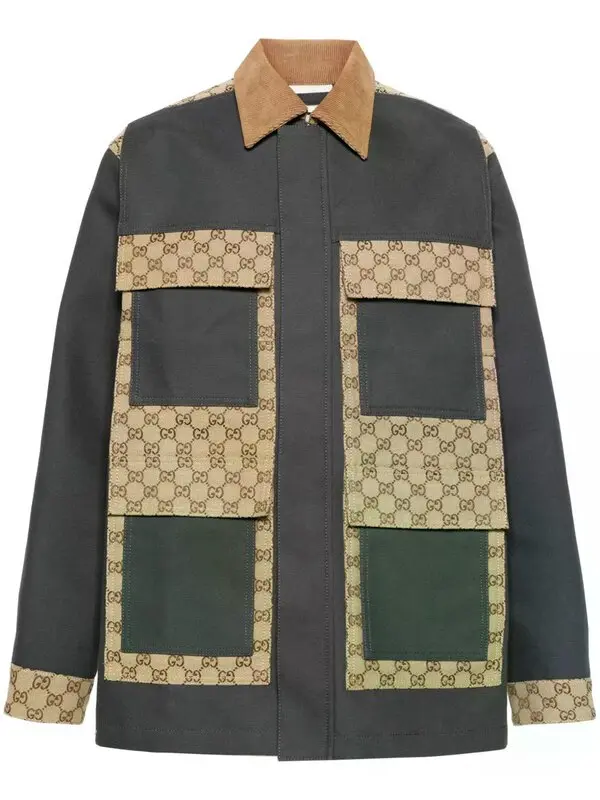 Gucci Gg Supreme Cotton-canvas Jacket - Grey
