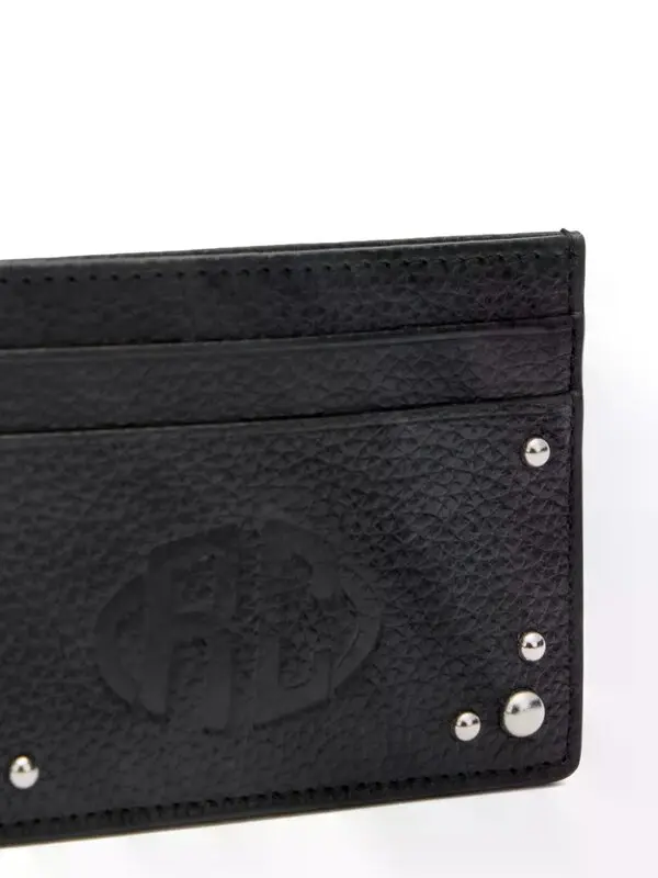 Roberto Cavalli Embossed-logo Studded Cardholder
