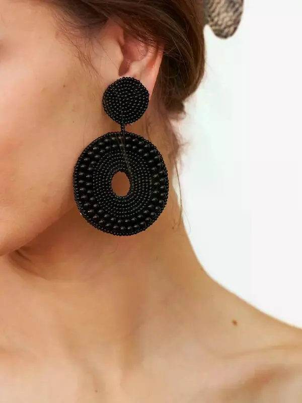 KENNETH JAY LANE Beaded Round Clip-on Earrings