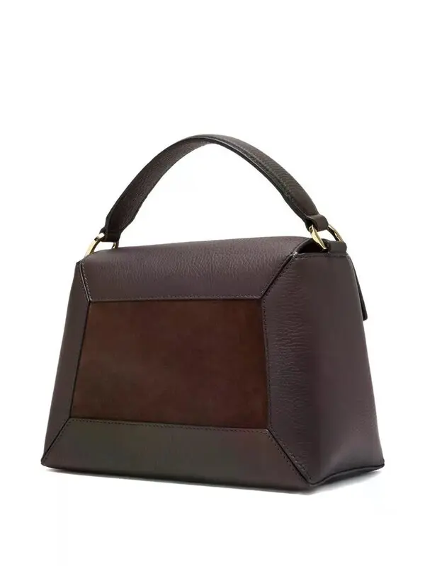 Strathberry Small Mosaic Leather Suede Tote Bag - Brown