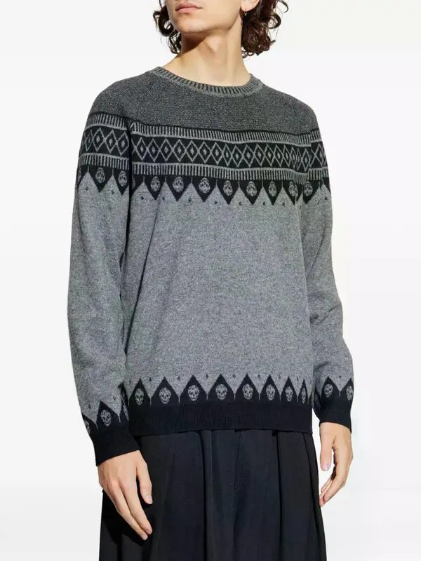 Alexander McQueen Skull Motif Wool Sweater