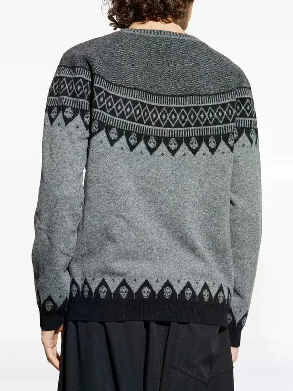 Alexander McQueen Skull Motif Wool Sweater