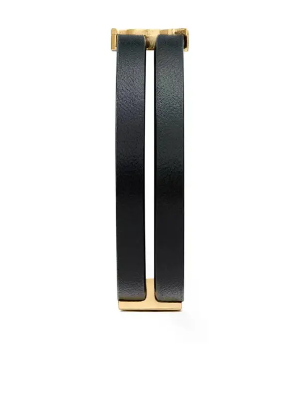 Saint Laurent Cassandre Double-strand Leather Bracelet