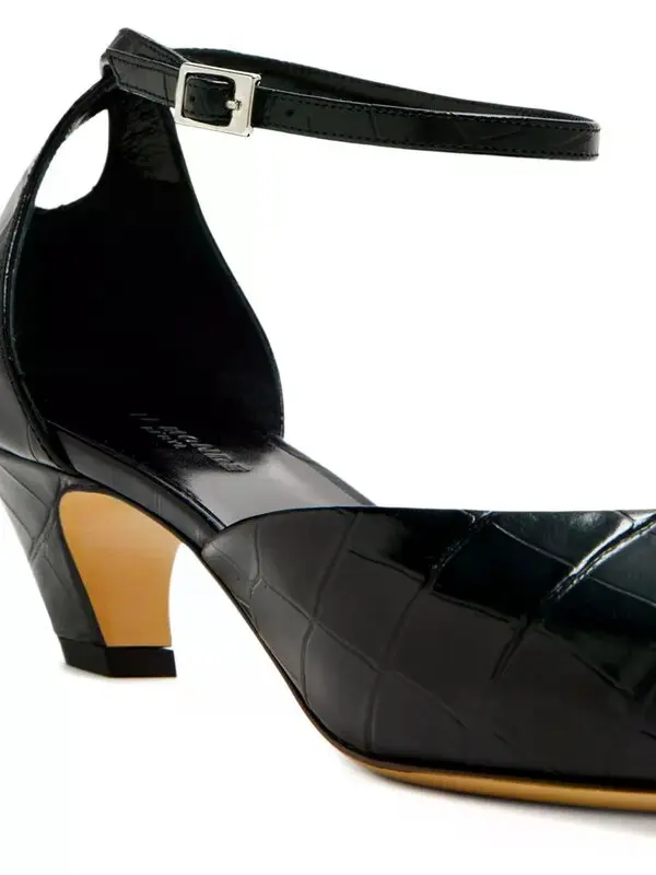 Le Monde Beryl 45mm Crocodile-effect Pumps