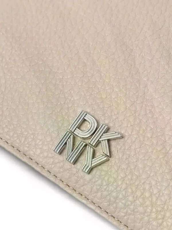 Dkny Logo-plaque Crossbody Wallet - Neutrals