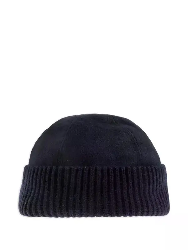 Giorgio Armani Ribbed Wool-cashmere Beanie - Blue