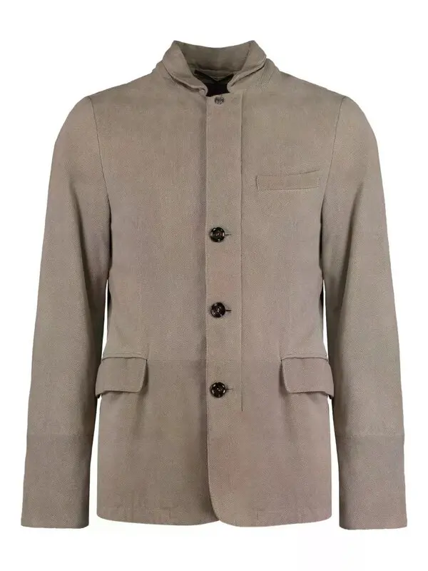 MOORER Leather Jacket With Flap-pockets