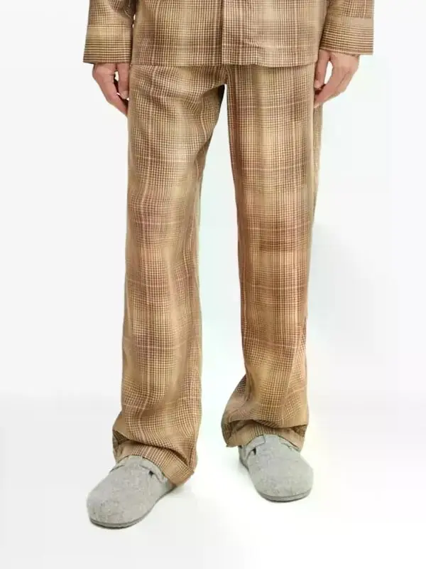 CDLP Checked Pyjama Trousers - Neutrals