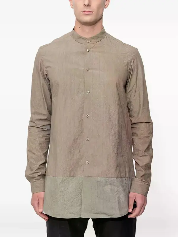 DEVOA Mandarin-collar Panelled Shirt