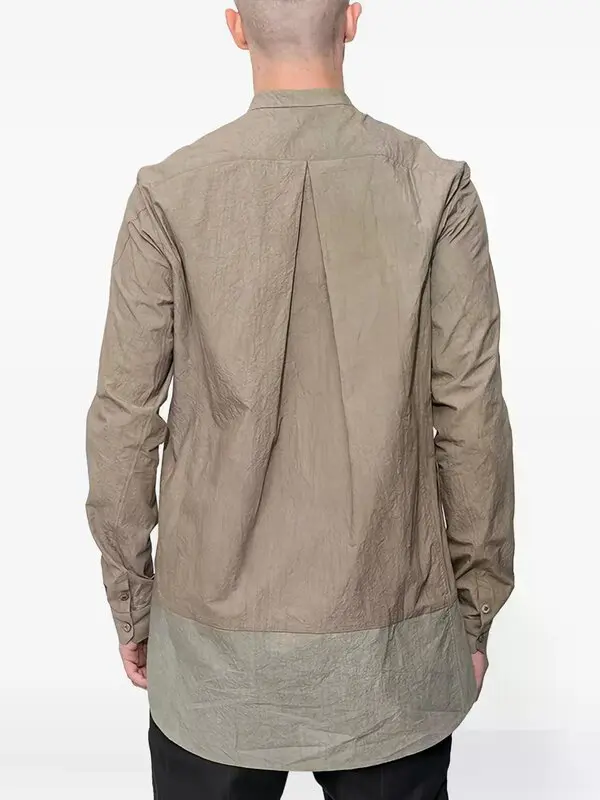 DEVOA Mandarin-collar Panelled Shirt
