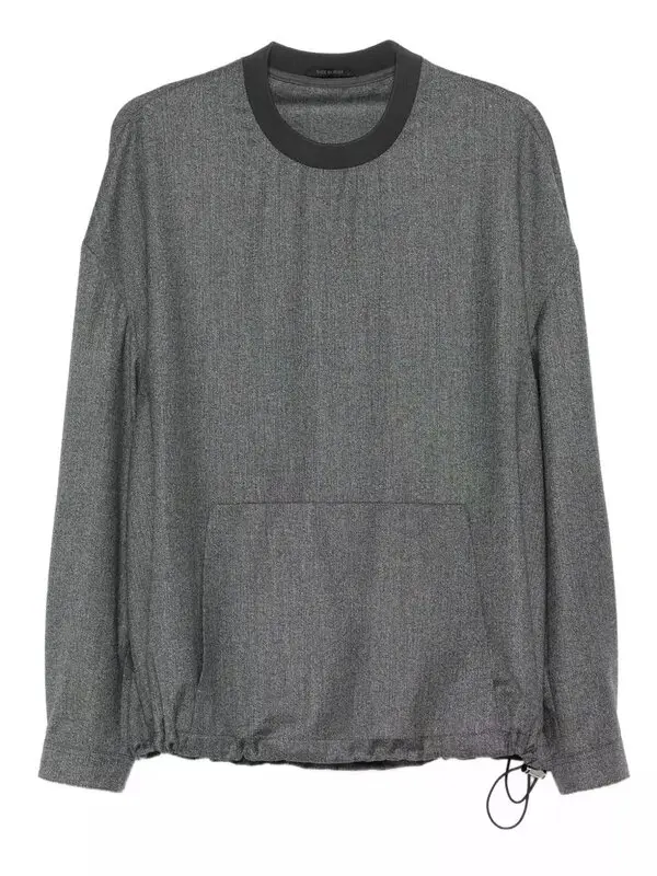 Giorgio Armani Wool Sweatshirt With Drawstring Pocket - Grey