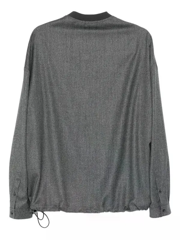 Giorgio Armani Wool Sweatshirt With Drawstring Pocket - Grey