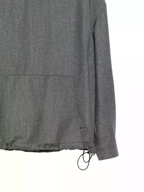 Giorgio Armani Wool Sweatshirt With Drawstring Pocket - Grey