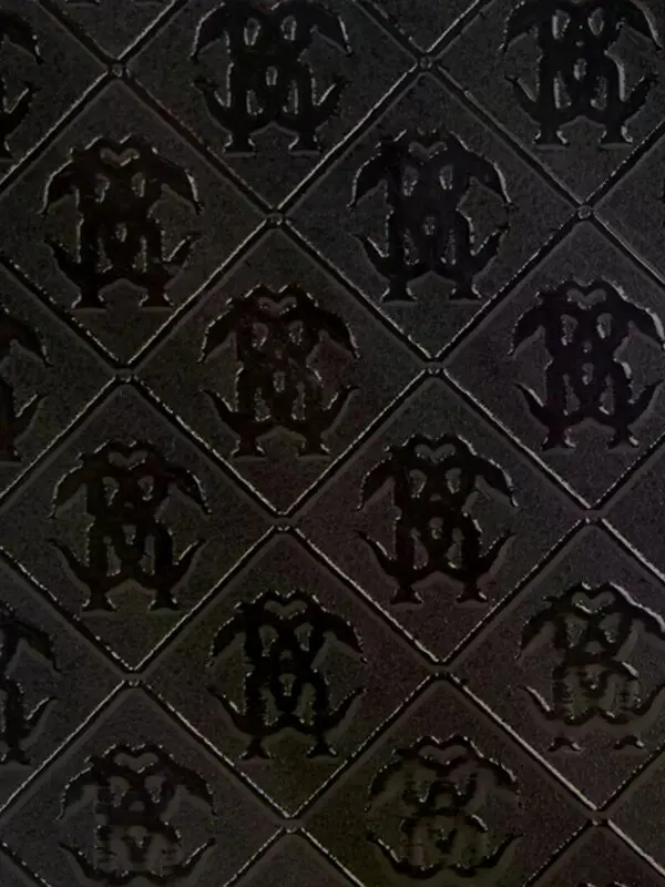 Roberto Cavalli Mirror Snake Monogram-embossed Leather Wallet