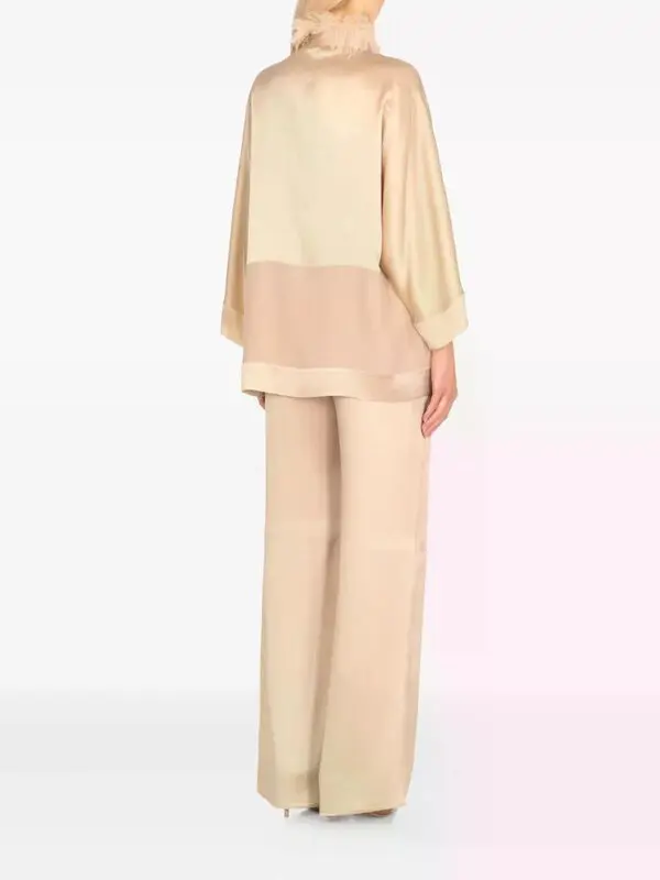 Antonelli Firenze Feather-trimmed V-neck Top