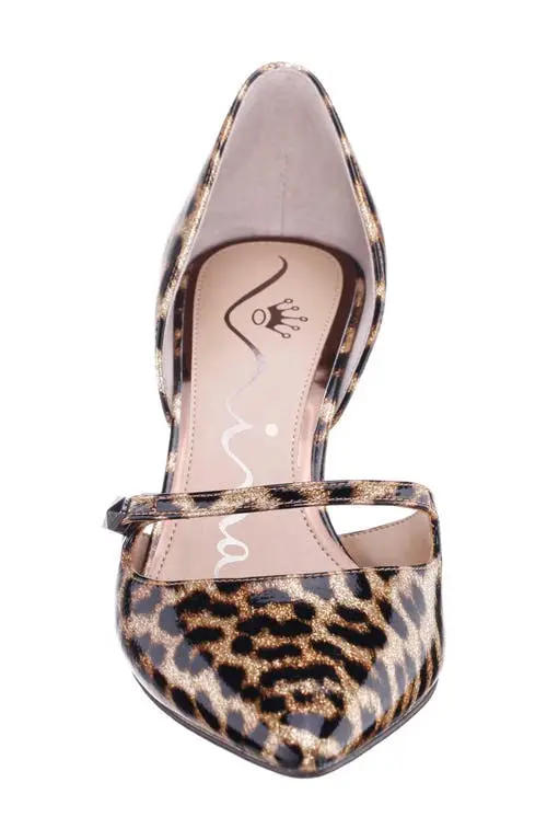 Nina Nashly Pointed Toe Cap-toe Mary Jane Pumps - Leopard