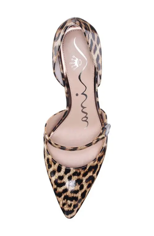 Nina Nashly Pointed Toe Cap-toe Mary Jane Pumps - Leopard