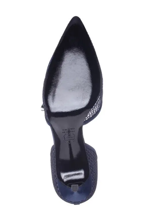Nina Nashly Pointed Toe Cap-toe Mary Jane Pumps - Navy