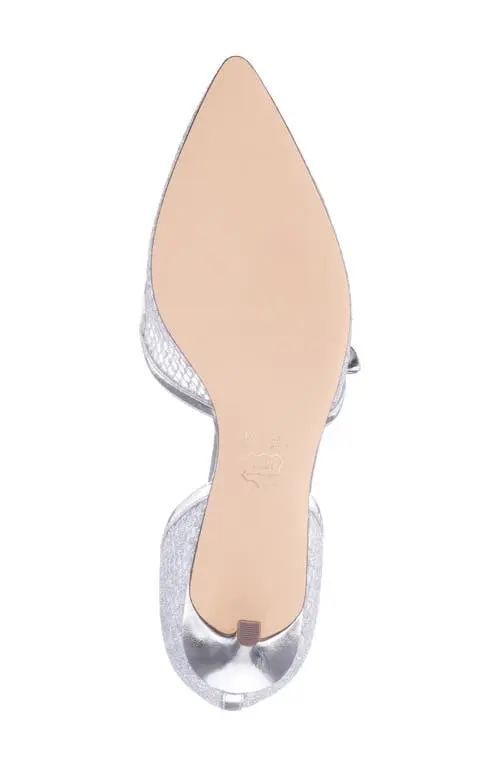 Nina Nashly Pointed Toe Cap-toe Mary Jane Pumps - Silver