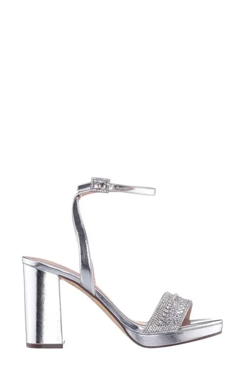 Nina Sofina Ankle Strap Platform Sandal - Silver