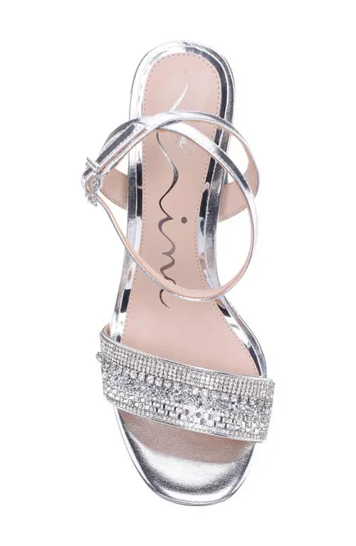 Nina Sofina Ankle Strap Platform Sandal - Silver