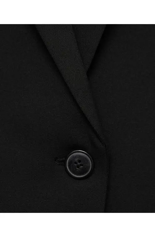 Mango Fitted Suit Jacket - Black