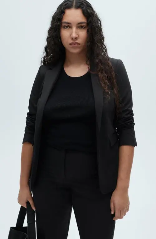 Mango Fitted Suit Jacket - Black