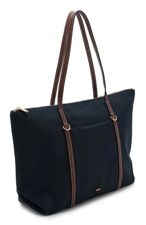 Mango Nylon Shopper Bag - Navy