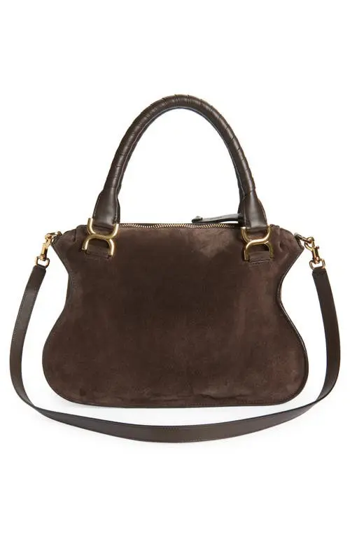 Chloé Medium Marcie Suede Satchel - Kohl Brown
