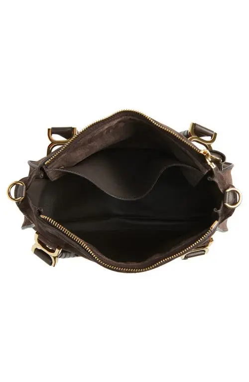 Chloé Medium Marcie Suede Satchel - Kohl Brown
