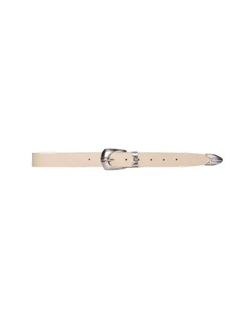 BLACK SUEDE STUDIO Neve Belt - Cream Leather/silver