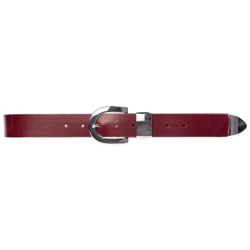 BLACK SUEDE STUDIO Mena Belt - Bordeaux Leather/silver