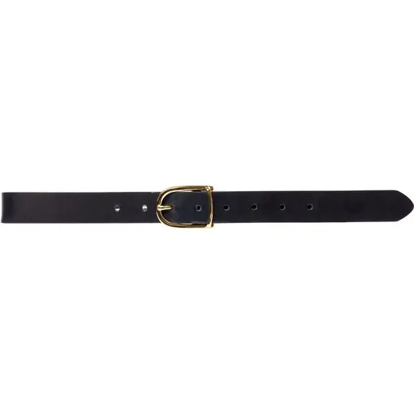 BLACK SUEDE STUDIO Frame Belt - Black Leather/gold