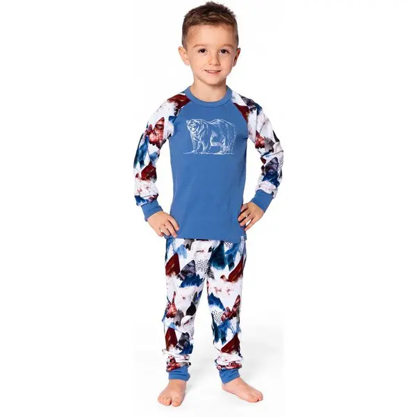 DEUX PAR DEUX Two-piece Organic Cotton Pajama Set - White Bear Print