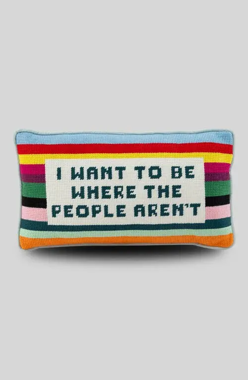 FURBISH Needlepoint Pillow - Where The People Aren't