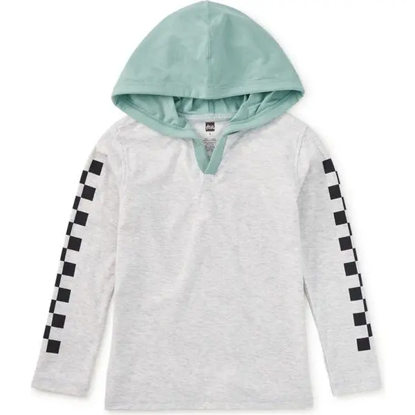 TEA COLLECTION Checker Sleeves Happy Hoodie