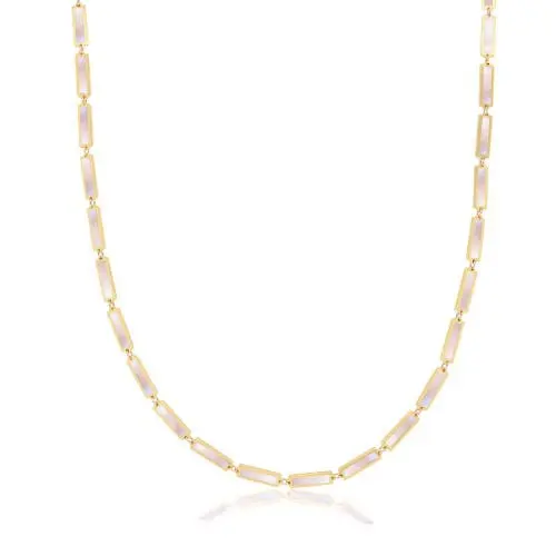 THE LOVERY FINE JEWELRY Mother Of Pearl Bar Chain Necklace - White