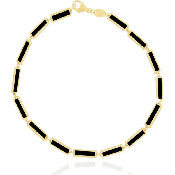 THE LOVERY FINE JEWELRY 14k Yellow Gold Bracelet With Bars - Onyx